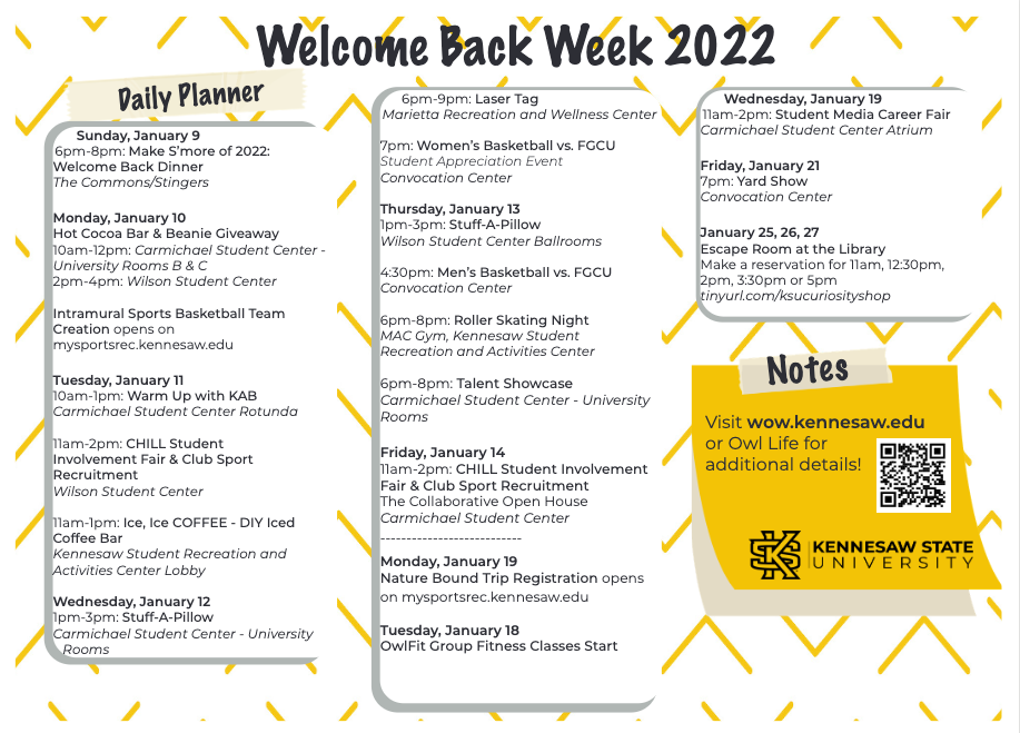Spring 2022 Welcome Back Week is happening NOW! | Owl Family Hub